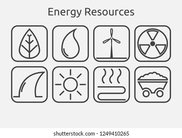 Energy Resources Icon Set Stock Vector (Royalty Free) 1249410265 ...