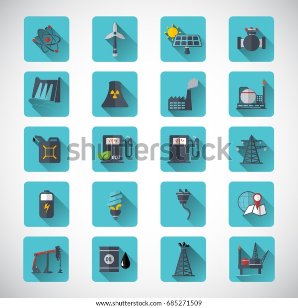 Energy Resources Icon Set Eps10 Vector Stock Vector (Royalty Free ...