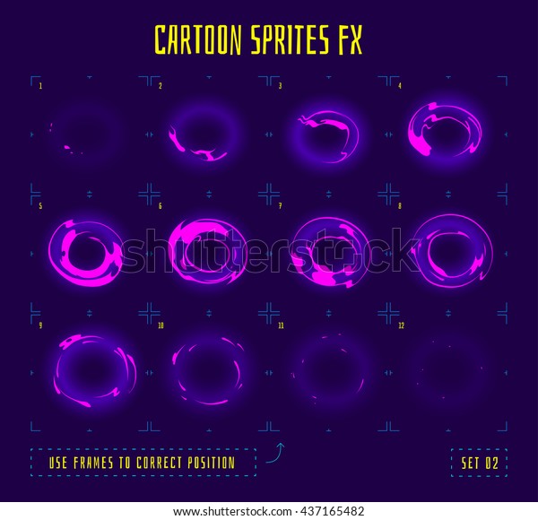 Energy Ring Sprites Animation Frames Icons Stock Vector (Royalty Free ...