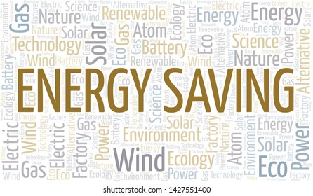 Energy Saving Word Cloud Wordcloud Made Stock Vector (Royalty Free ...
