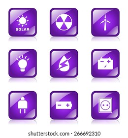 Energy Sign Symbol Square Vector Violet Stock Vector (Royalty Free ...