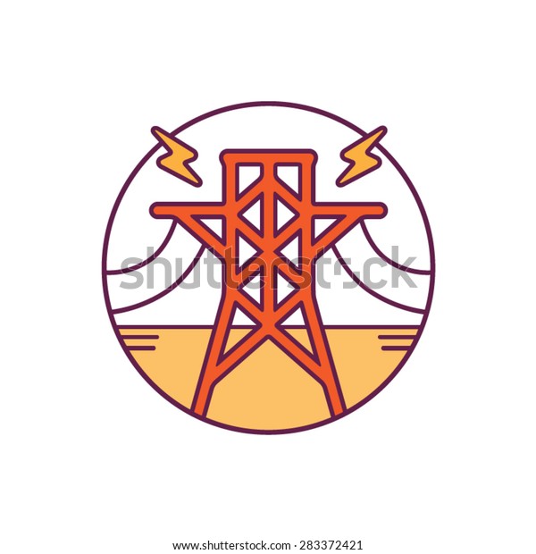 Energy Tower Icon Design Vector Illustration Stock Vector (Royalty Free ...