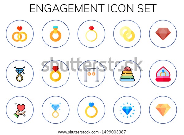 Engagement Icon Set 15 Flat Engagement Stock Vector (Royalty Free ...