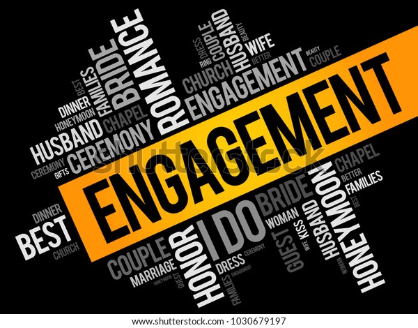 Engagement Word Cloud Collage Concept Background Stock Vector (Royalty ...