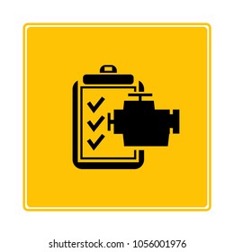 Engine Check List Symbol Yellow Background Stock Vector (Royalty Free ...