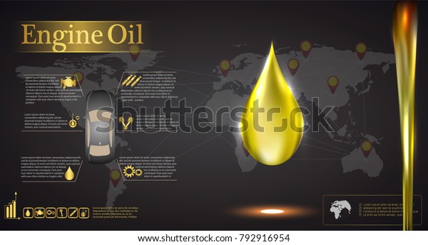 Engine Oil Against Background World Map Stock Vector (Royalty Free ...