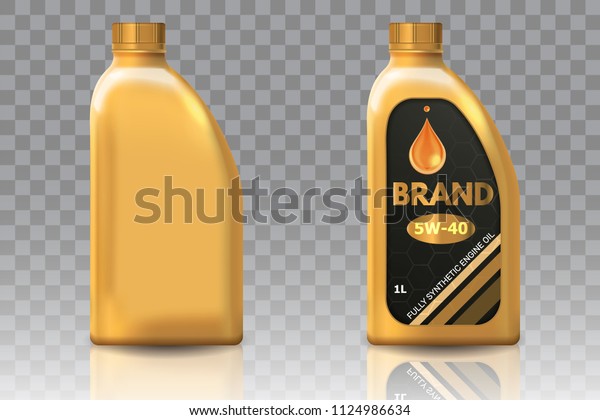 Engine Oil Plastic Bottle Package Mockup Stock Vector (Royalty Free ...