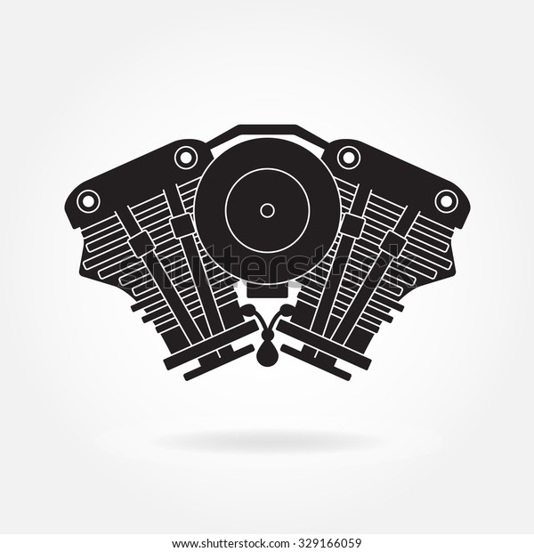 Engine Symbol Car Motorcycle Motor Silhouette Stock Vector (Royalty ...