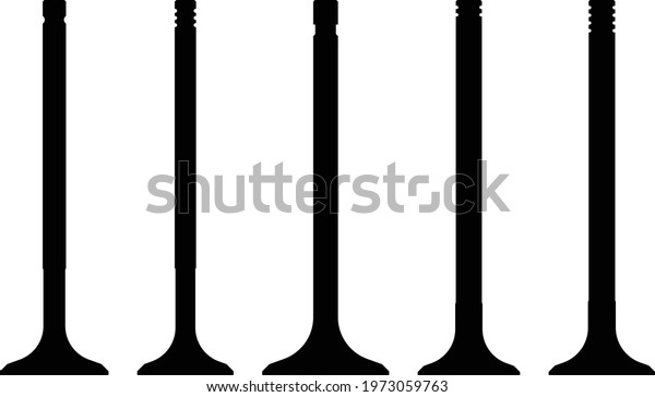 Engine Valve Icon Set Silhouette Vector Stock Vector (Royalty Free ...
