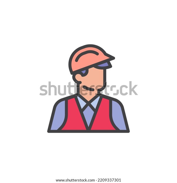 Engineer Avatar Filled Outline Icon Line Stock Vector (Royalty Free ...