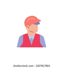 Engineer Avatar Flat Icon Safety Workwear Stock Vector (Royalty Free ...