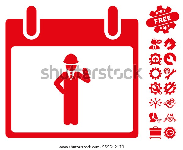 Engineer Calendar Day Icon Bonus Setup Stock Vector (Royalty Free ...