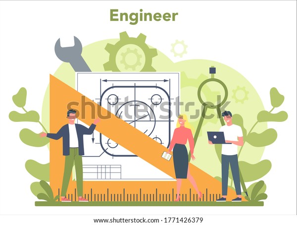 Engineer Concept Professional Occupation Design Build: เวกเตอร์สต็อก ...