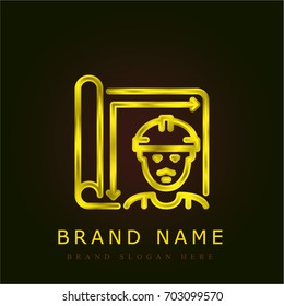 Engineer Golden Metallic Logo Stock Vector (Royalty Free) 703099570 ...