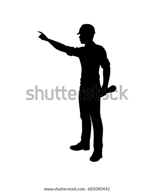 Engineer Helmet Silhouette Isolated Vector Stock Vector (Royalty Free ...