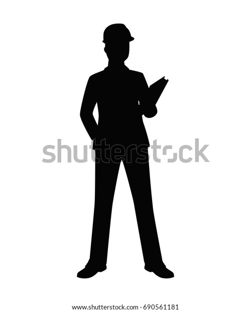 Engineer Helmet Silhouette Isolated Vector Stock Vector (Royalty Free ...