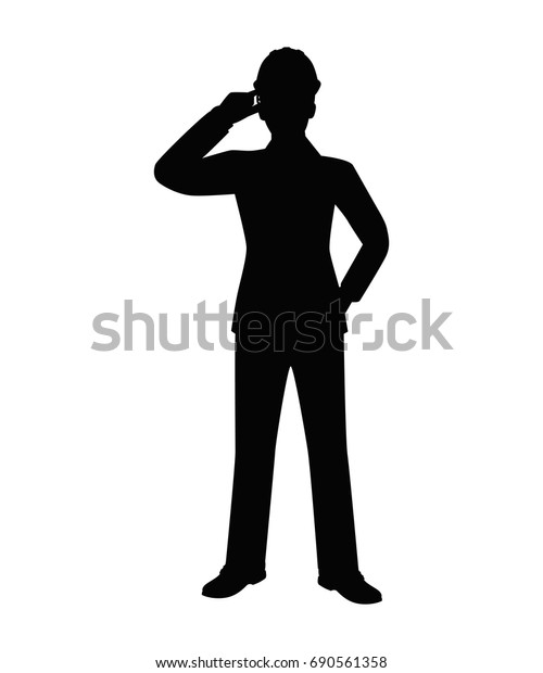 Engineer Helmet Silhouette Isolated Vector Stock Vector (Royalty Free ...