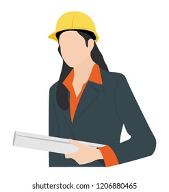 Engineer Holding Documents Depicting Civil Engineer Stock Vector ...