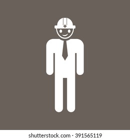 Engineer Icon On Dark Gray Color Stock Vector (Royalty Free) 391565119 ...