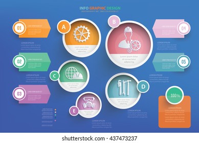 Engineer Info Graphic Design On Blue: vector de stock (libre de ...