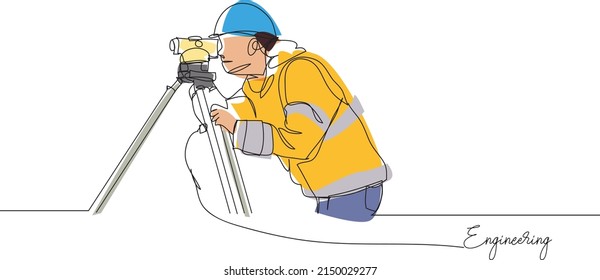 Engineer Line Drawing Vector Illustration Stock Vector (Royalty Free ...