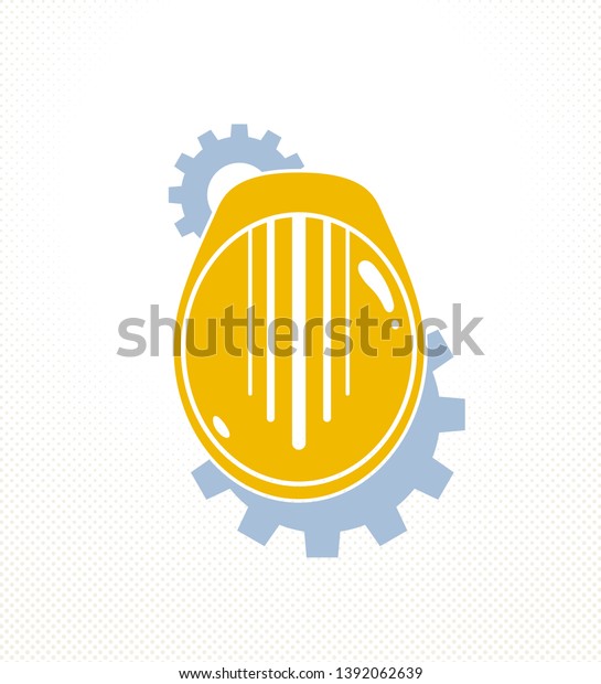 Engineer Logo Icon Yellow Safety Helmet Stock Vector (Royalty Free ...