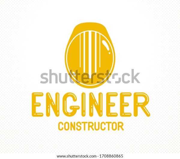Engineer Logo Icon Yellow Safety Helmet Stock Vector (Royalty Free ...