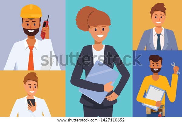 Engineer Mechanics Technician People Worker Teamwork Stock Vector ...