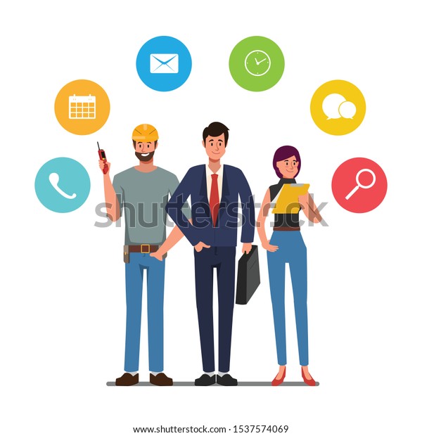 Engineer People Industry Character Mechanical Occupation Stock Vector ...