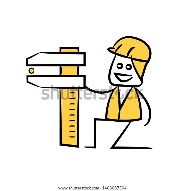 Engineer Service Man Holding Vernier Caliper Stock Vector (Royalty Free ...