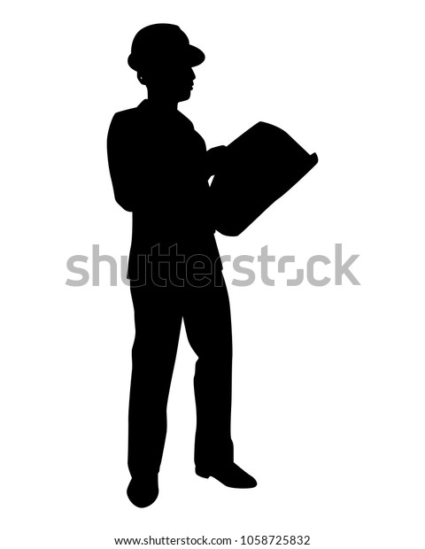 Engineer Silhouette Vector Stock Vector (Royalty Free) 1058725832 ...