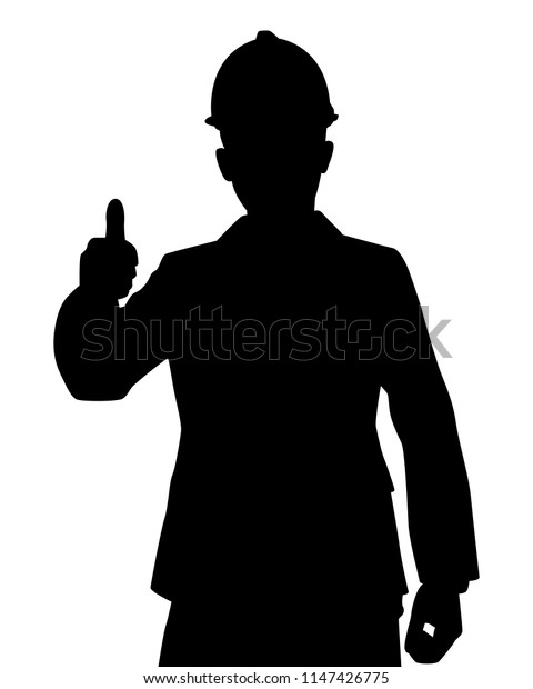 Engineer Silhouette Vector Person Concept Black Stock Vector (Royalty ...