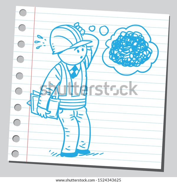 Engineer Very Confused About His New Stock Vector (Royalty Free ...