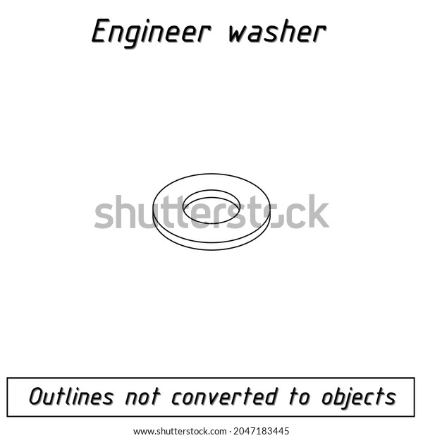 Engineer Washer Fastener Outline Blueprint Stock Vector (Royalty Free ...