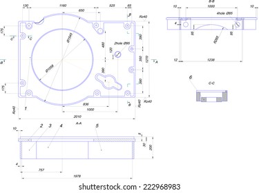 Engineerengineering Drawing Industrial Equipment Vector Format: vector ...