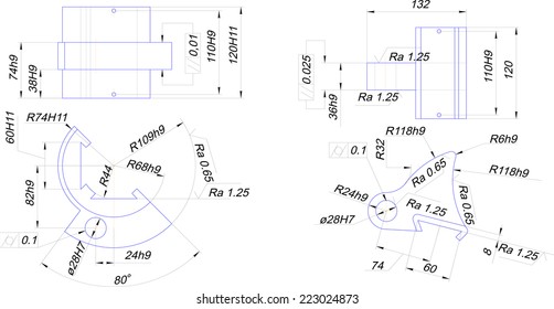 Engineerengineering Drawing Industrial Equipment Vector Format ...