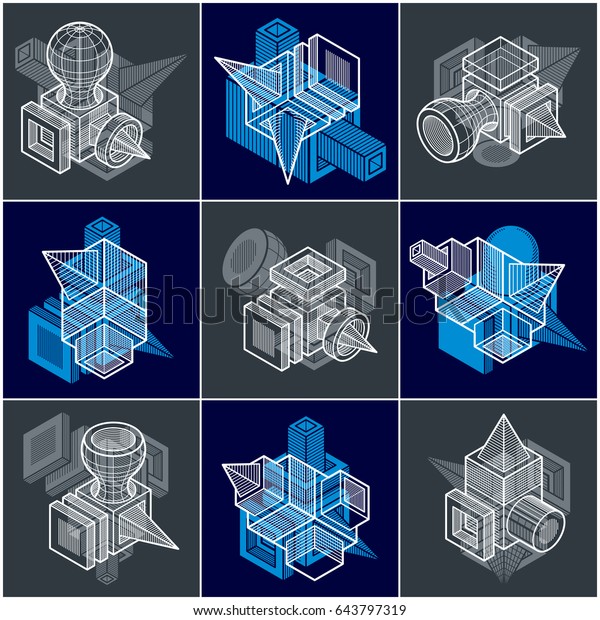 Engineering Abstract Geometric Shapes Simple Vectors Stock Vector ...