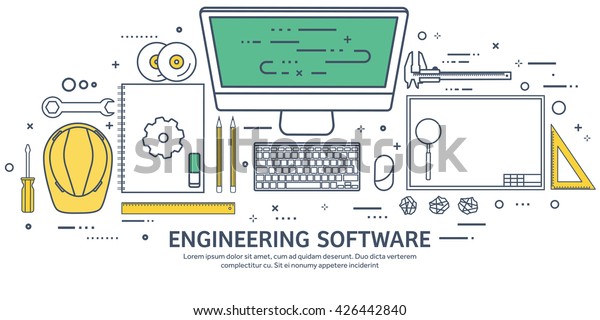 Engineering Architecture Designflat Outline ...