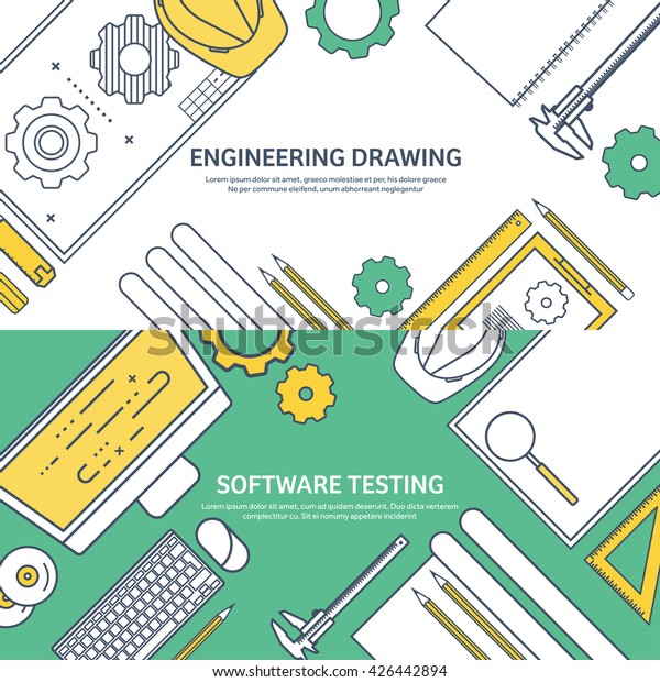Engineering Architecture Designflat Outline ...