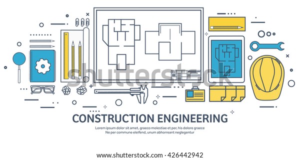 Engineering Architecture Designflat Outline ...