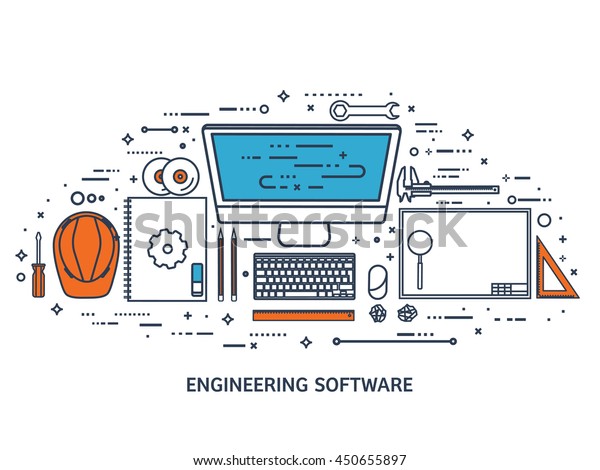 Engineering Architecture Designflat Outline ...