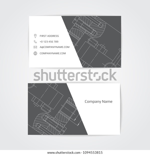 Engineering Business Card Engineering Drawings Vector Stock Vector ...