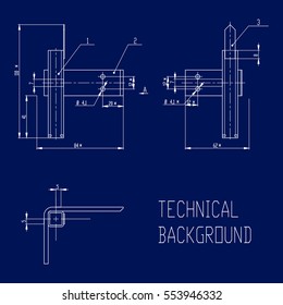 Engineering Drawing Modern Mechanics Blueprints Vector Stock Vector ...
