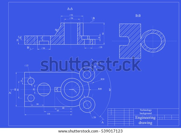 Engineering Drawing Modern Mechanics Blueprints Vector Stock Vector ...