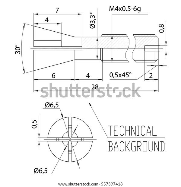 Engineering Drawing Modern Mechanics Blueprints Vector 스톡 벡터(로열티 프리 ...