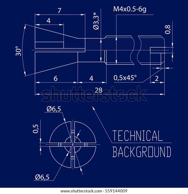 Engineering Drawing Modern Mechanics Blueprints Vector Stock Vector ...