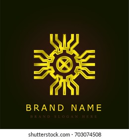 Engineering Golden Metallic Logo Stock Vector (Royalty Free) 703074508 ...