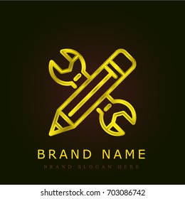 Engineering Golden Metallic Logo Stock Vector (Royalty Free) 703086742 ...