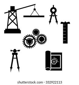 Engineering Icon Set Isolated On Transparent Stock Vector (Royalty Free ...