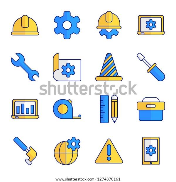 Engineering Icons Pack Isolated Engineering Symbols: เวกเตอร์สต็อก ...